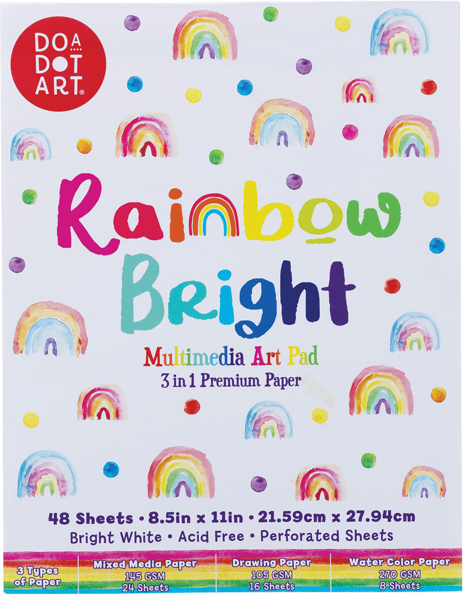 Rainbow Bright Multimedia Art Pad - 3 in 1 Premium Paper – Go Bananas Toys
